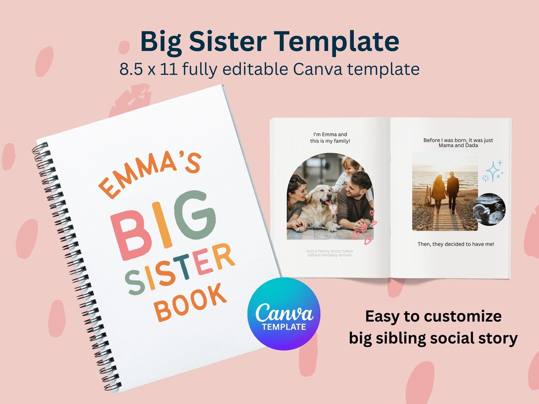 Big Sister Social Story | Editable Canva Template | Customized Story ...