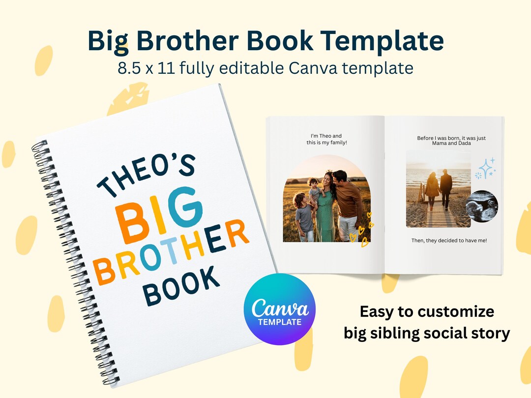 Big Brother Social Story | Editable Canva Template | Customized Story ...