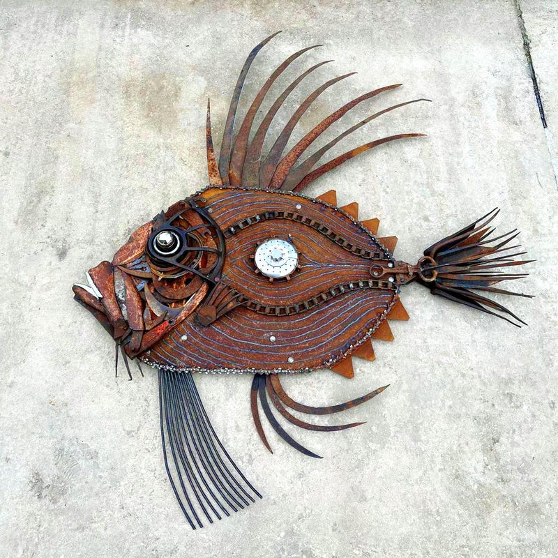 Metal Fish Sculpture - Etsy