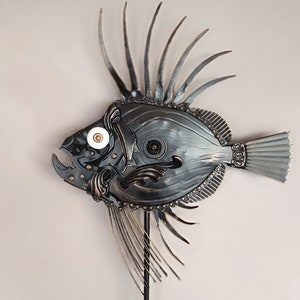 John Dory Metal Art Fish Sculpture, Tabletop Sculpture, Black Metal Art ...
