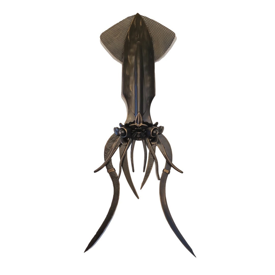 Metal Art Squid Wall Sculpture. Wall Hanger Squid. Recycled Squid ...