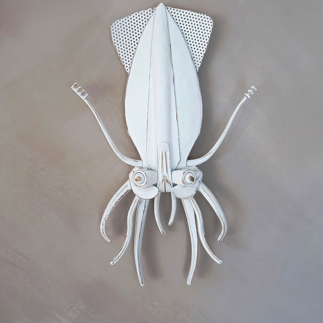 Metal Art Squid Wall Sculpture. Wall Hanger Squid. Recycled Squid ...