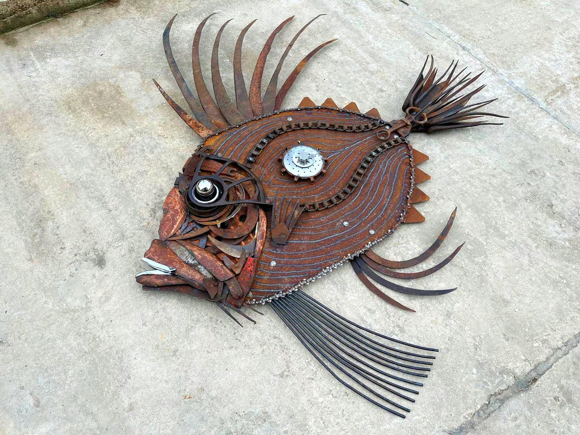 Massive Metal Art Fish Wall Sculpture John Dory - Etsy