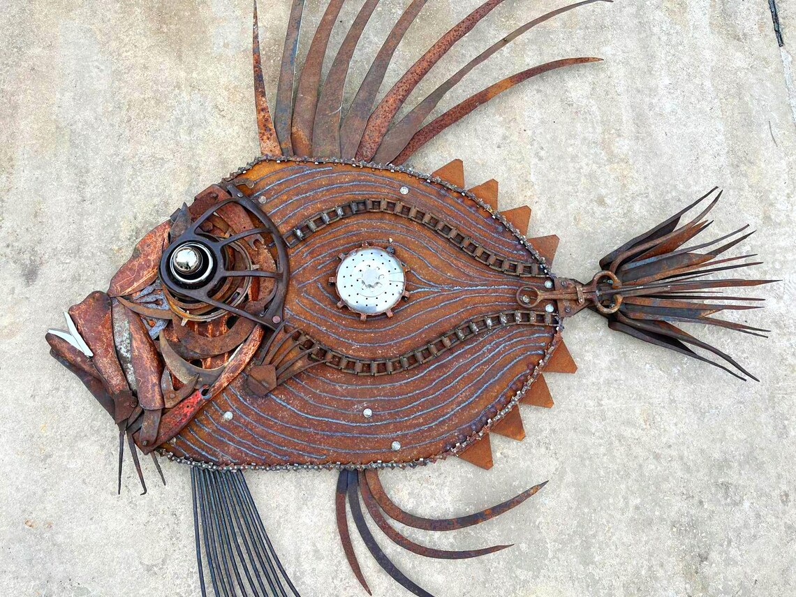 Massive Metal Art Fish Wall Sculpture John Dory - Etsy