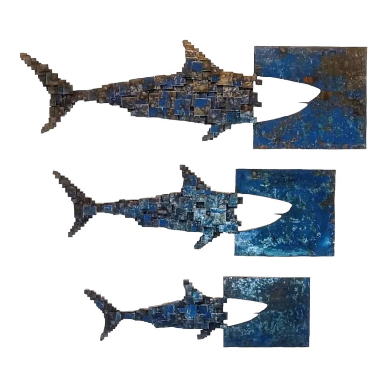 Sharks Metal Wall Sculpture - Etsy