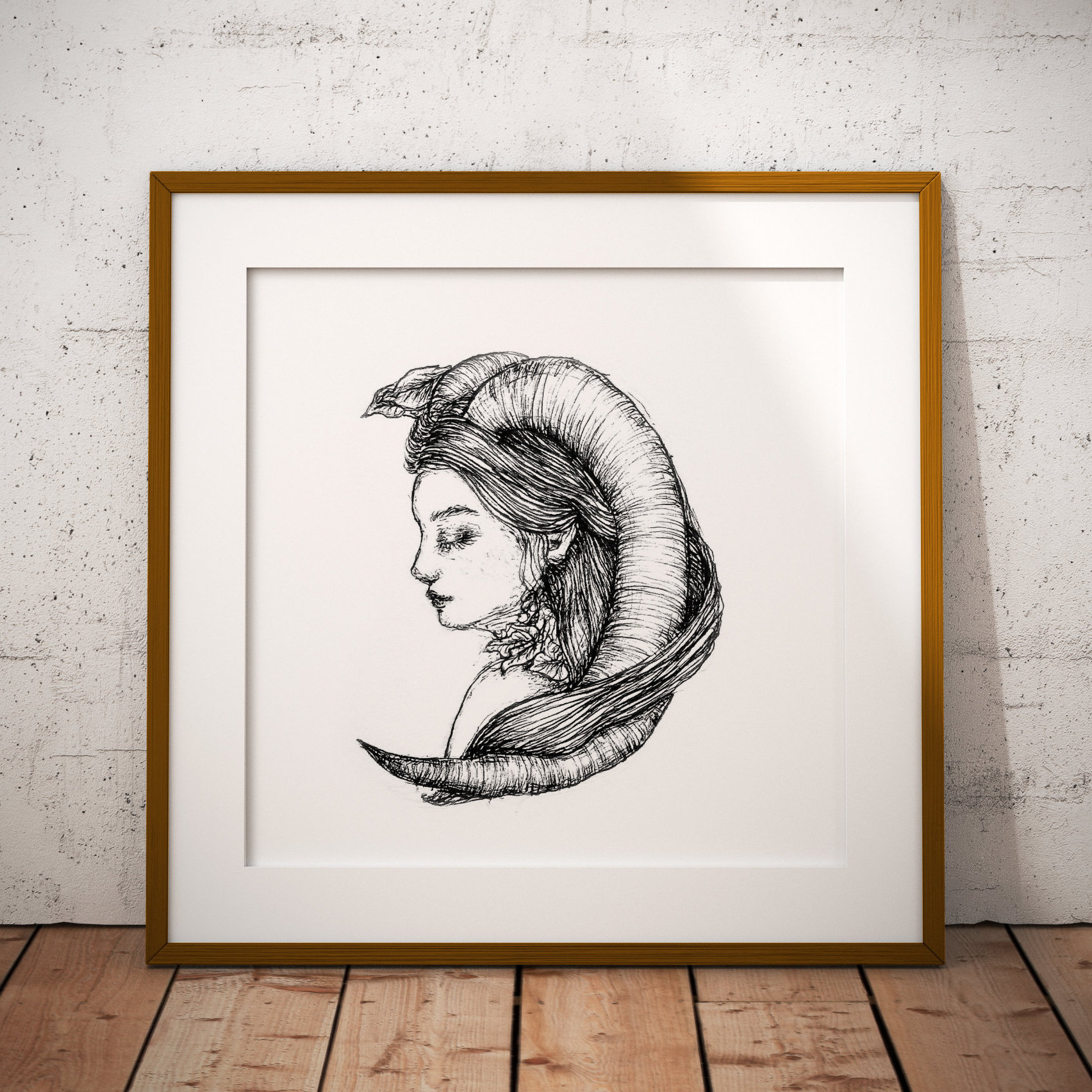 Moon Selene Drawing - Etsy