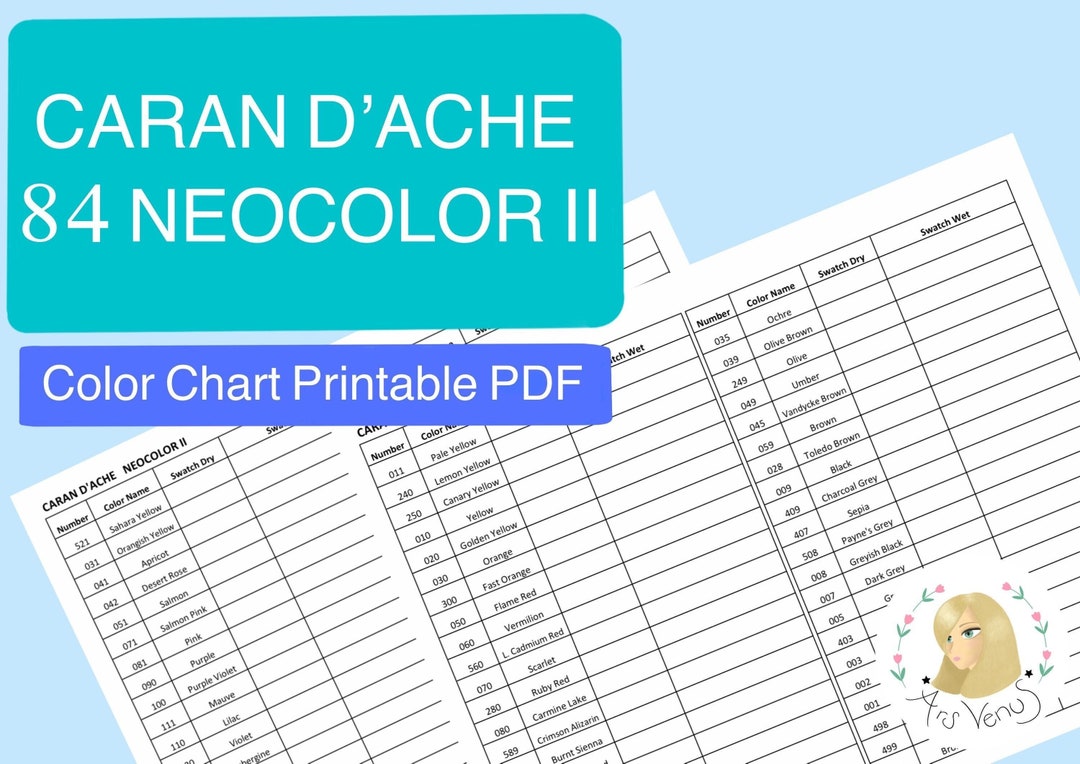 Neocolor II Color Chart | Digital PDF | Download and Print | Caran D ...