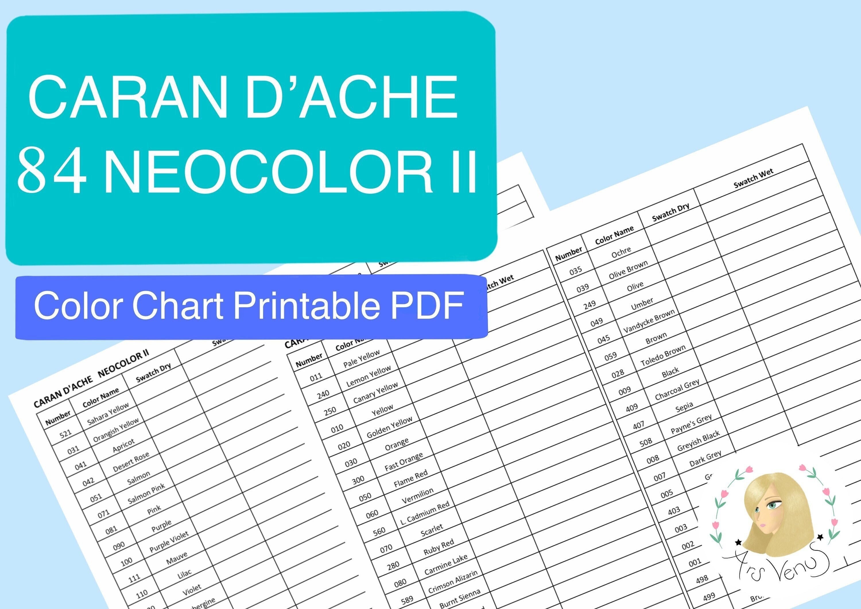 Neocolor II Color Chart | Digital PDF | Download and Print | Caran D ...