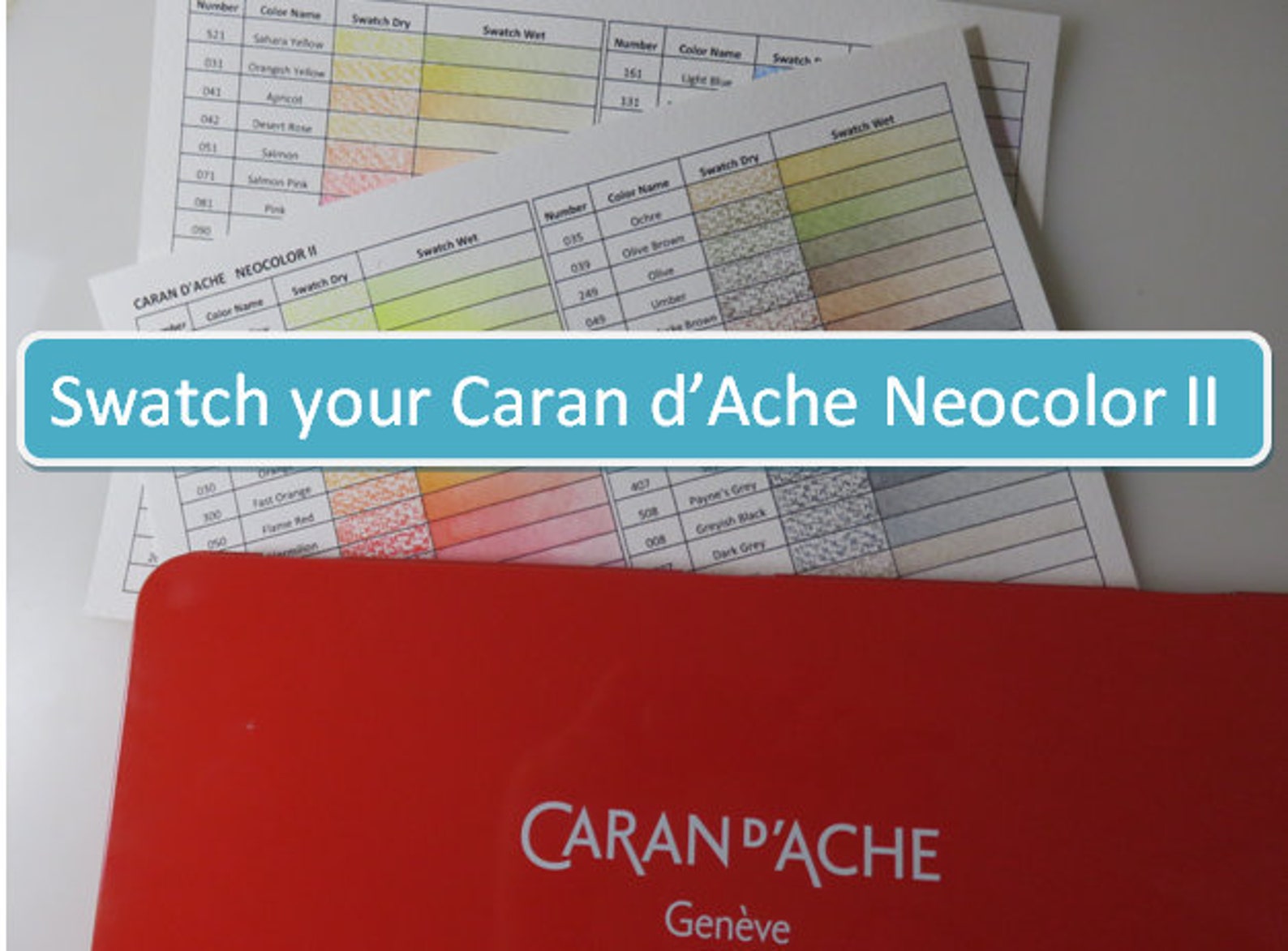 Neocolor II Color Chart | Digital PDF | Download and Print | Caran D ...