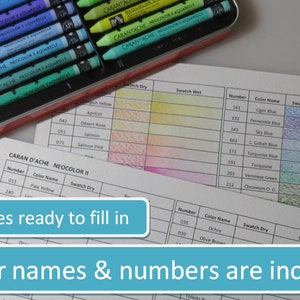 Neocolor II Color Chart | Digital PDF | Download and Print | Caran D ...