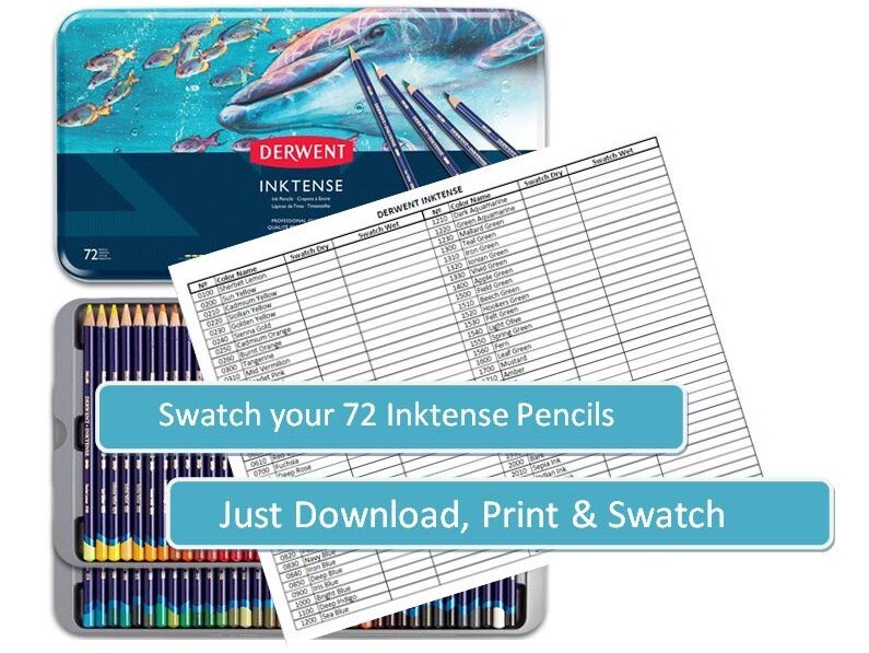 72 Inktense Color Chart Template - Instant Download | Digital PDF ...