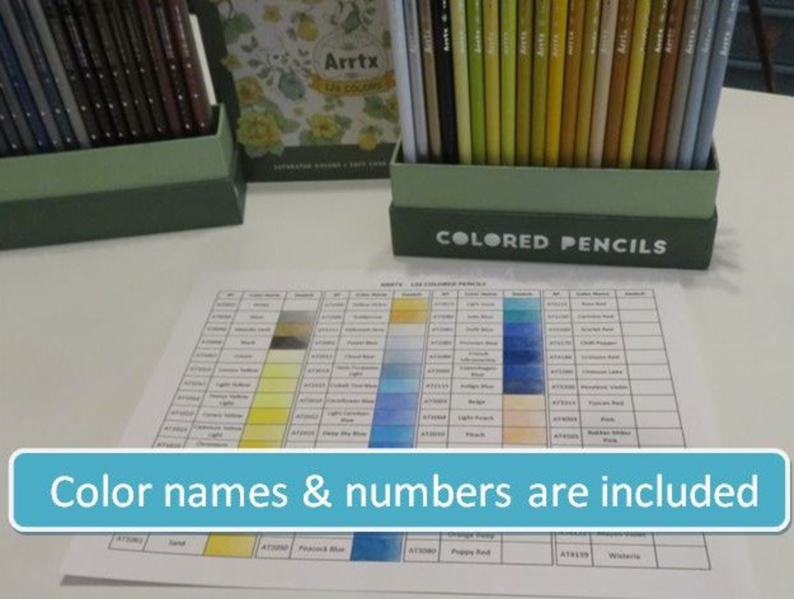 Swatch Sheet for Arrtx Colored Pencils 126 - Instant Download File ...