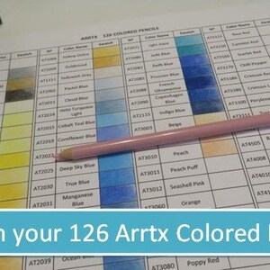 Swatch Sheet for Arrtx Colored Pencils 126 - Instant Download File ...
