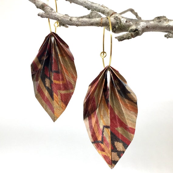 Upcycled Origami Earrings | Etsy