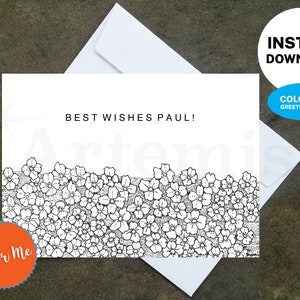 Printable Coloring Custom Forget Me Not Card - Make Your Own Cards at ...