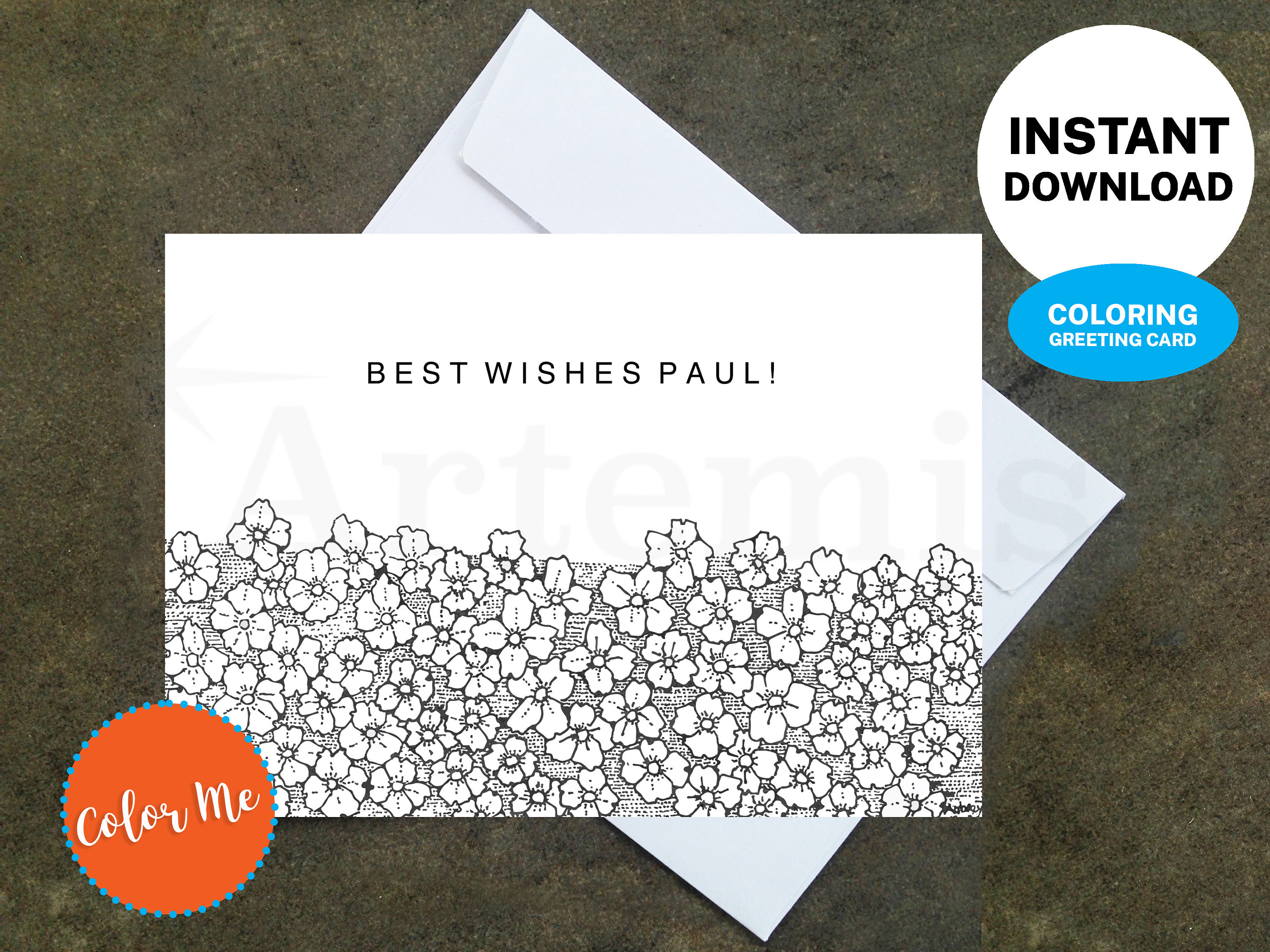Printable Coloring Custom Forget Me Not Card - Make Your Own Cards at ...