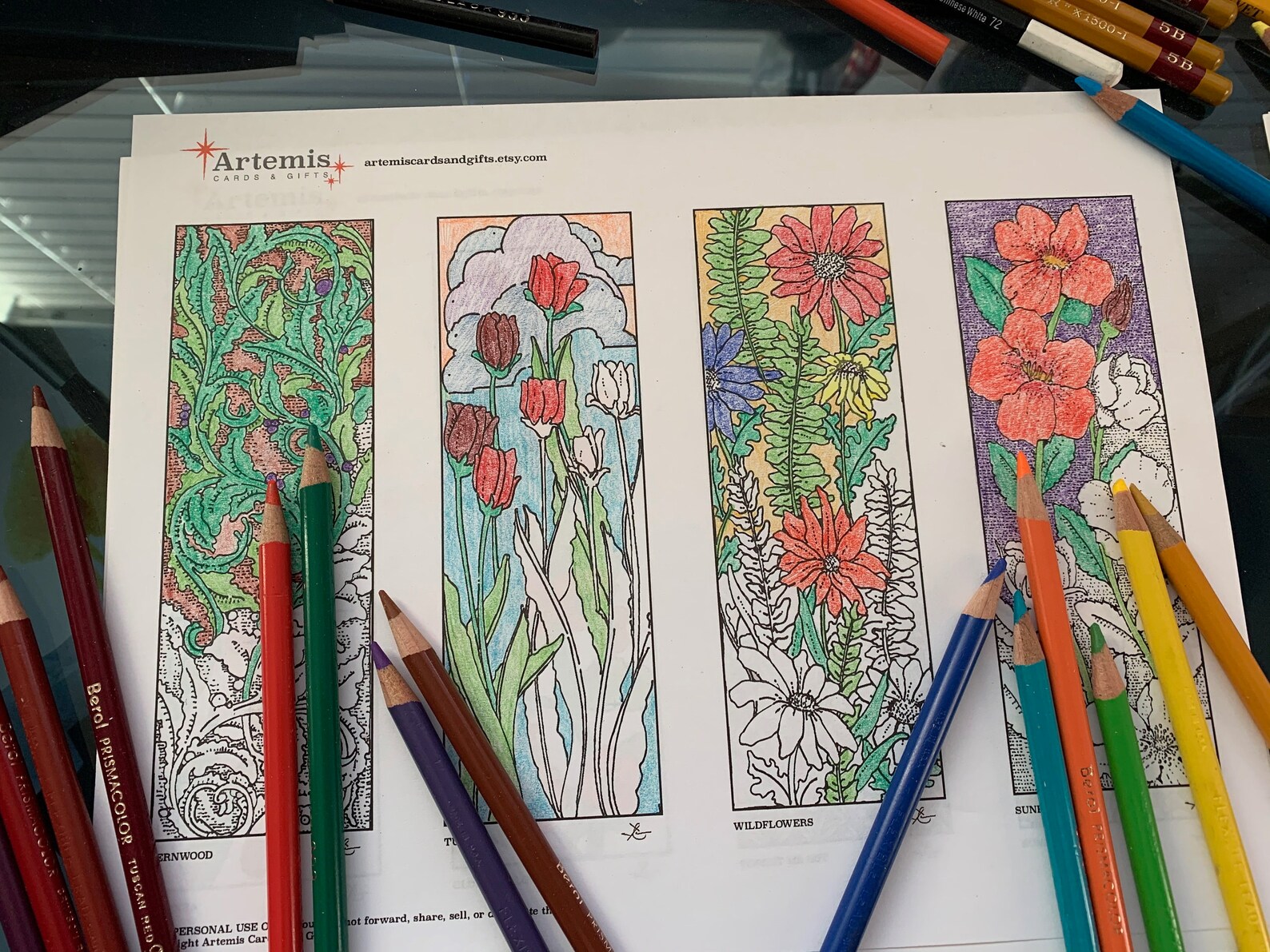 Bundle of Bookmarks - Color Your Own Printable Bookmarks, Four Sets of ...