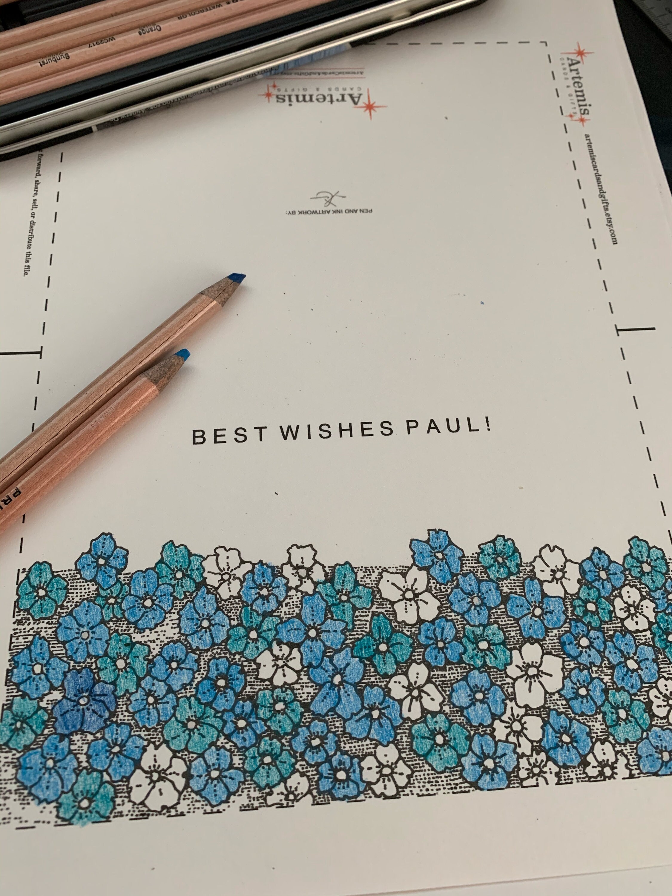 Printable Coloring Custom Forget Me Not Card - Make Your Own Cards at ...