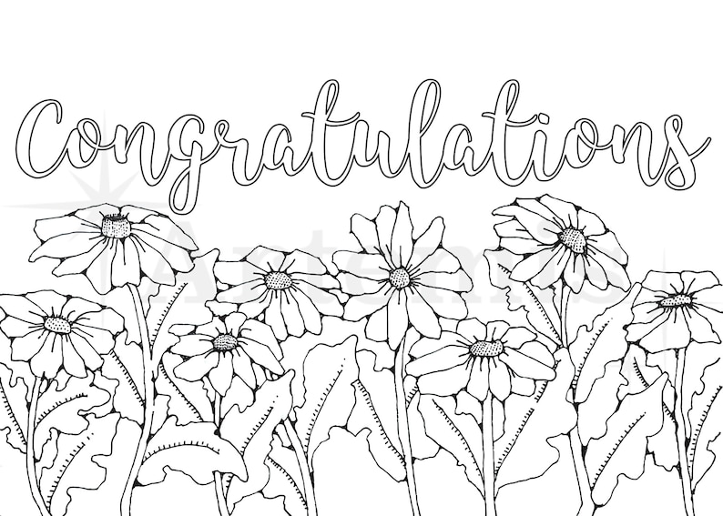 Printable Coloring Congratulations Lazy Susan Card Make Your Own Cards ...