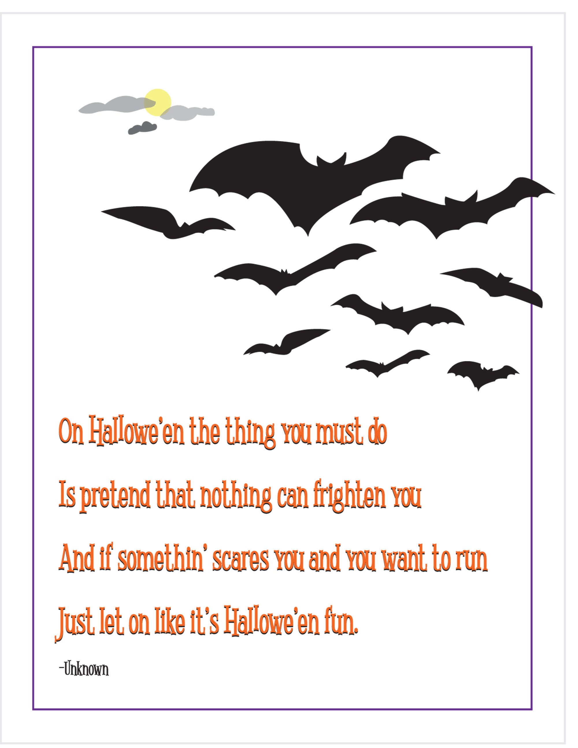 Halloween Fun Bats Card Make Your Own Cards at Home Instant | Etsy