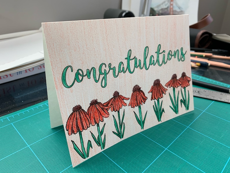 Printable Coloring Congratulations Black Eyed Susan Card Make Your Own ...