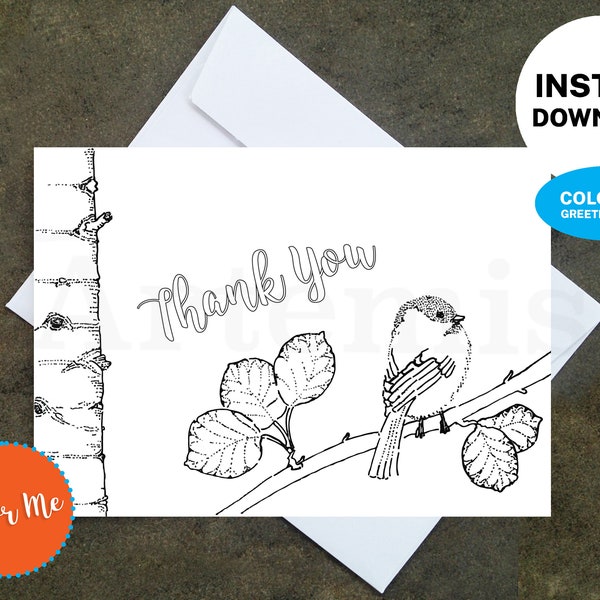 Bird Thank You - Etsy