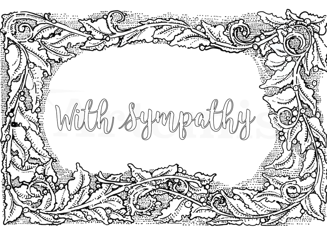 Printable Coloring With Sympathy Floral Border Card - Make Your Own ...