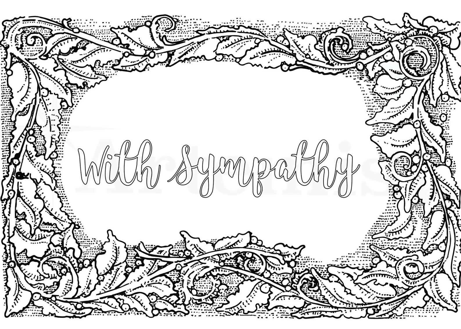 Printable Coloring With Sympathy Floral Border Card - Make Your Own ...