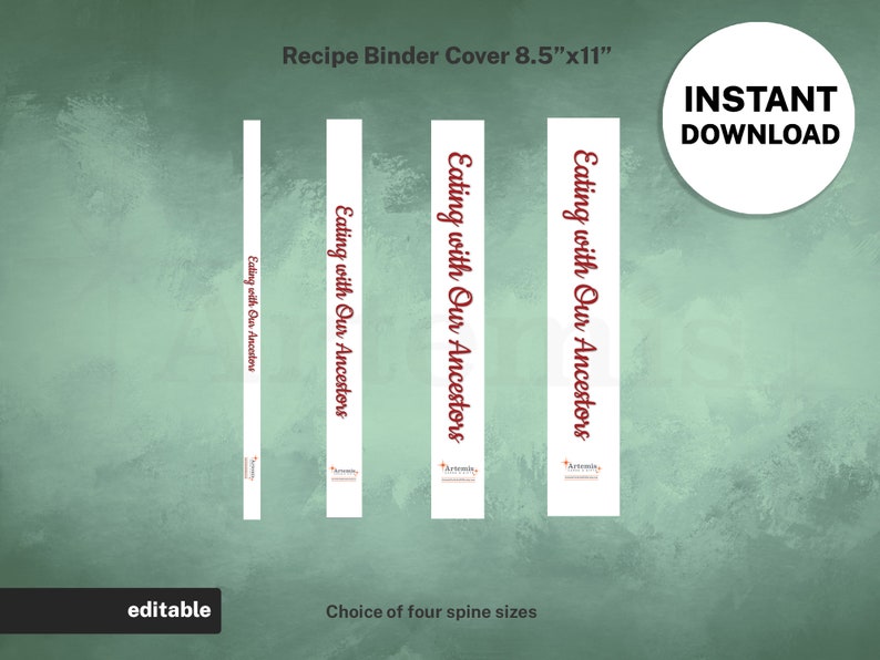 Dining With Our Ancestors, Family Recipe Binder Cover for the EDITABLE ...