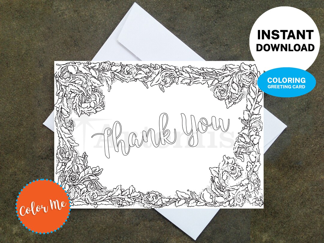 Printable Coloring Thank You Card - Make Your Own Cards at Home ...