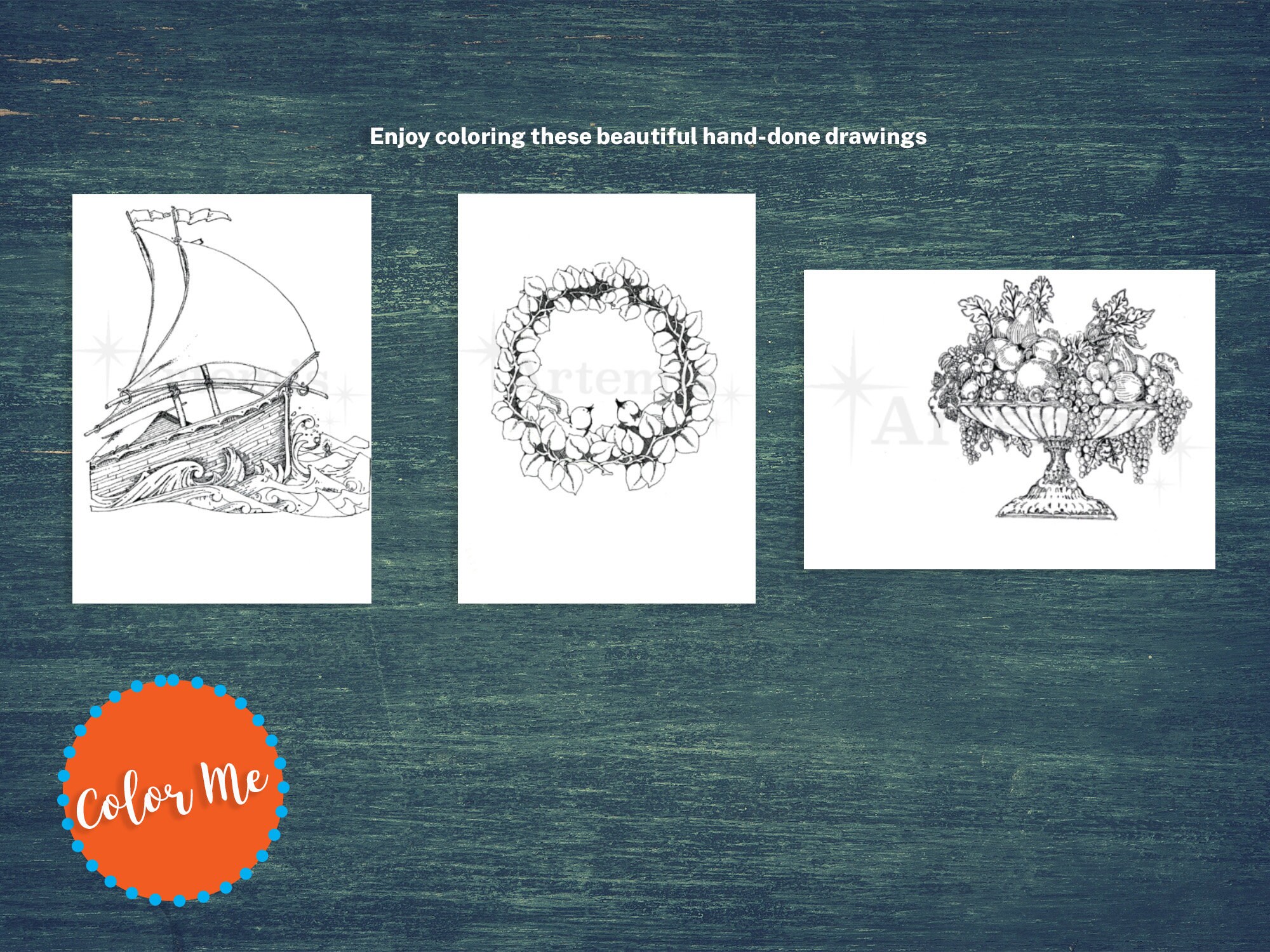 Nature Landscape Coloring Pages - Set of 10 Printable Drawings (instant ...