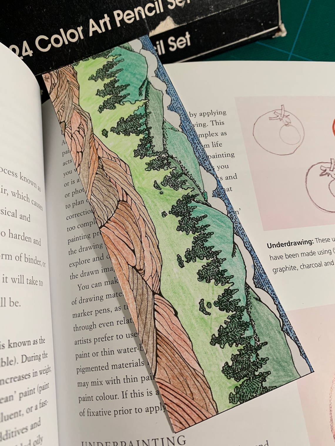 Color Your Own Printable Bookmarks, Mountain Horizon Hand Drawn, Set of ...
