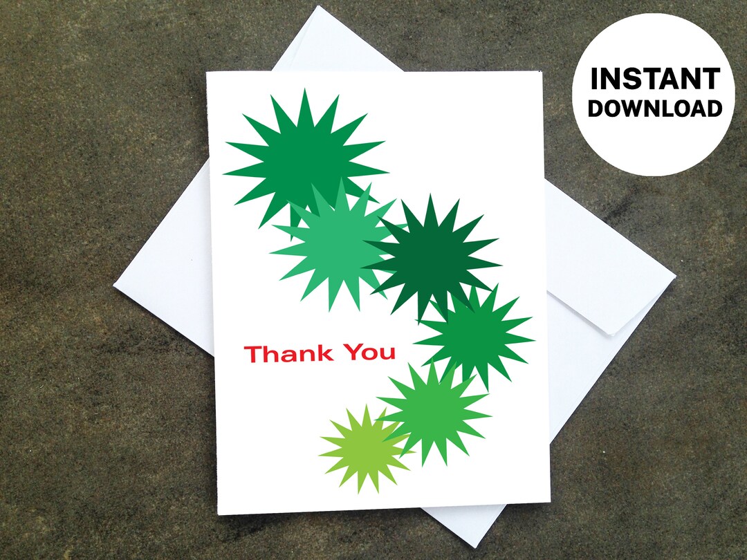 Printable Thank You Card - Make Your Own Cards at Home, Instant ...