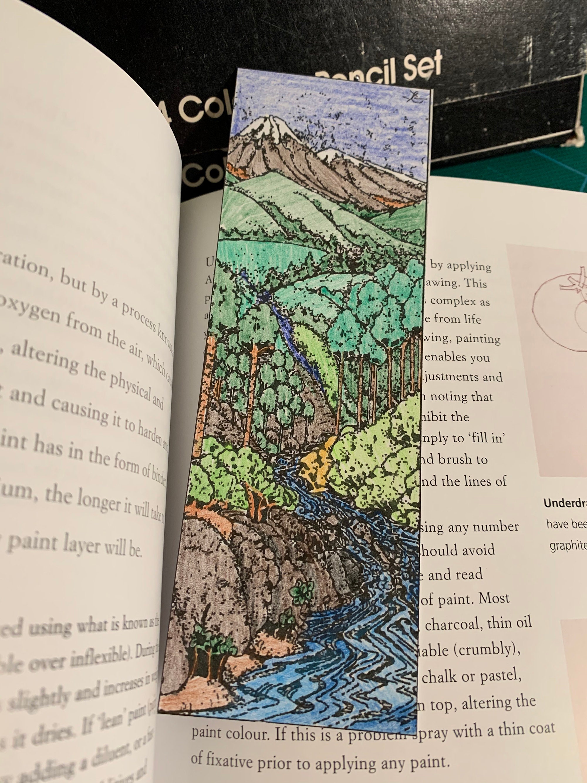 Color Your Own Printable Bookmarks, Mountain Horizon Hand Drawn, Set of ...