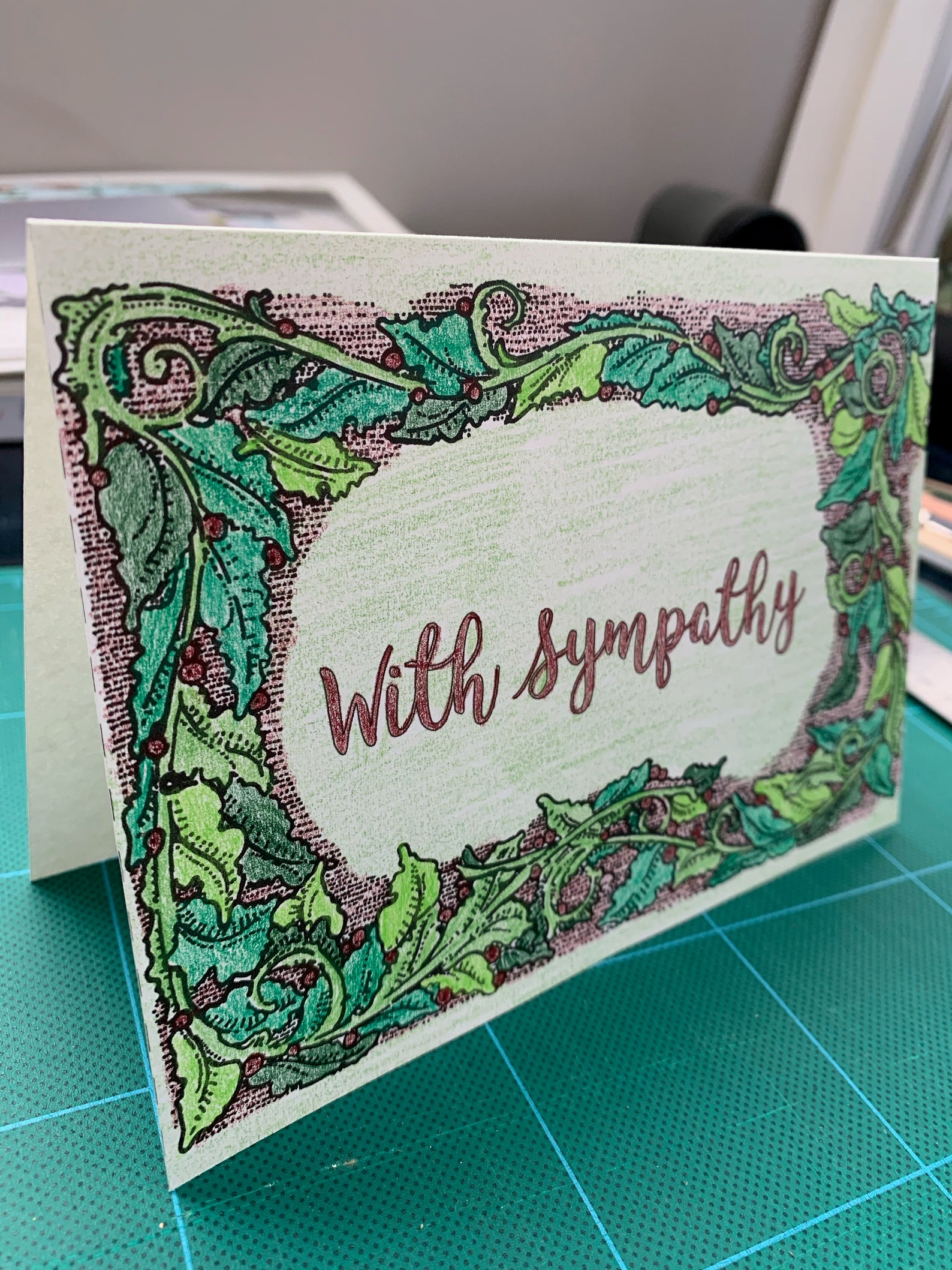 Printable Coloring With Sympathy Floral Border Card - Make Your Own ...