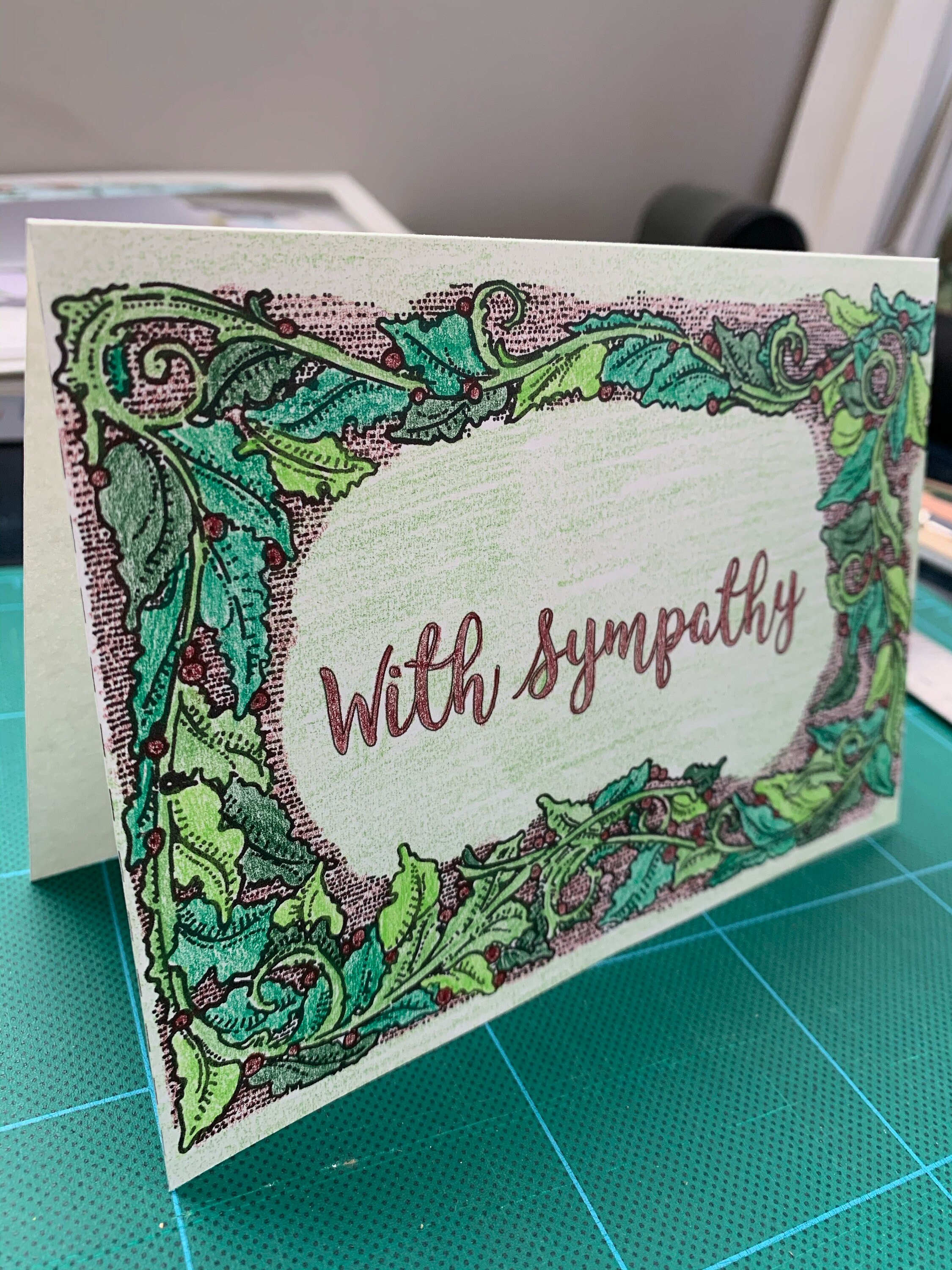 Printable Coloring With Sympathy Floral Border Card - Make Your Own ...