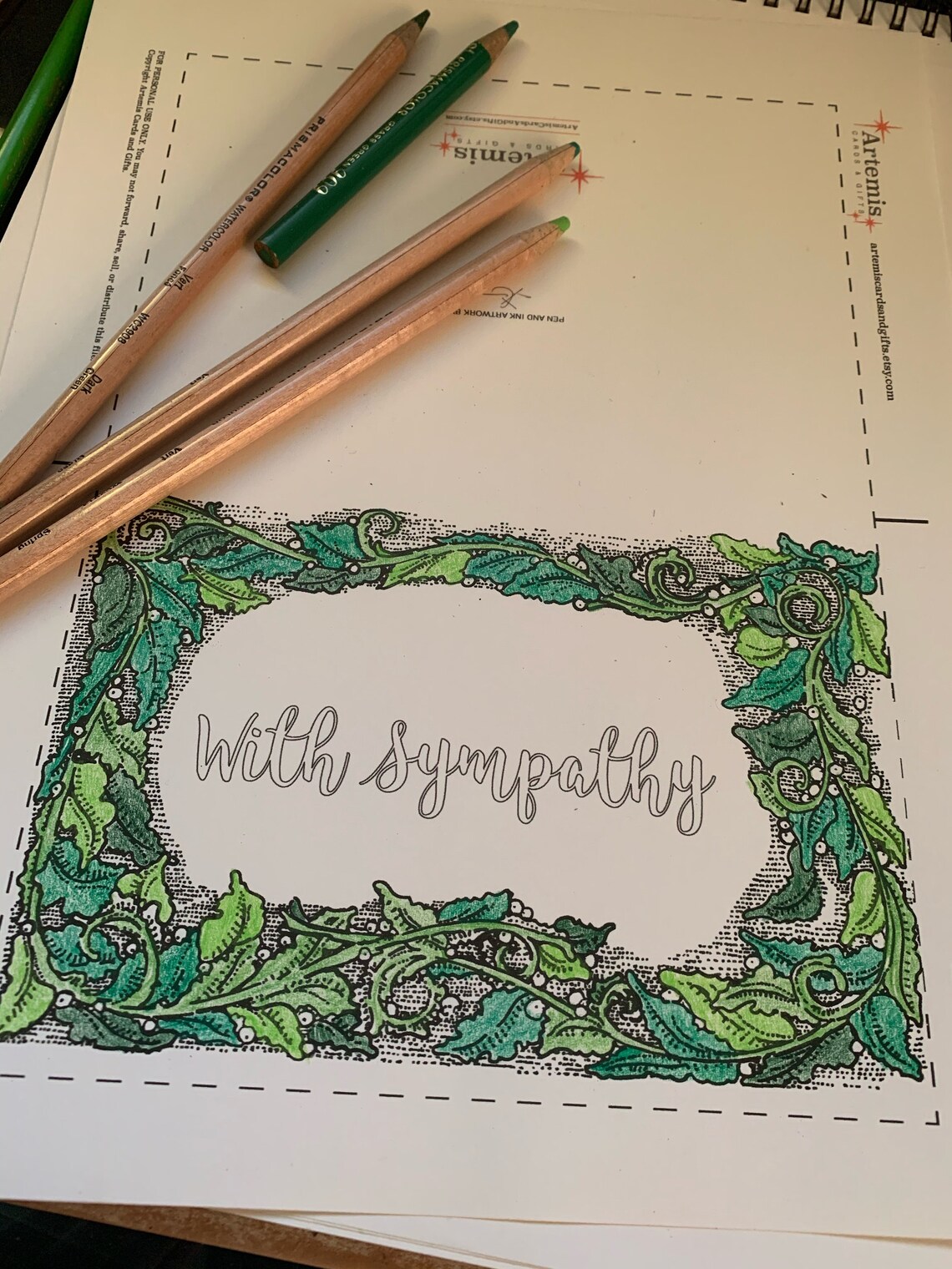 Printable Coloring With Sympathy Floral Border Card - Make Your Own ...