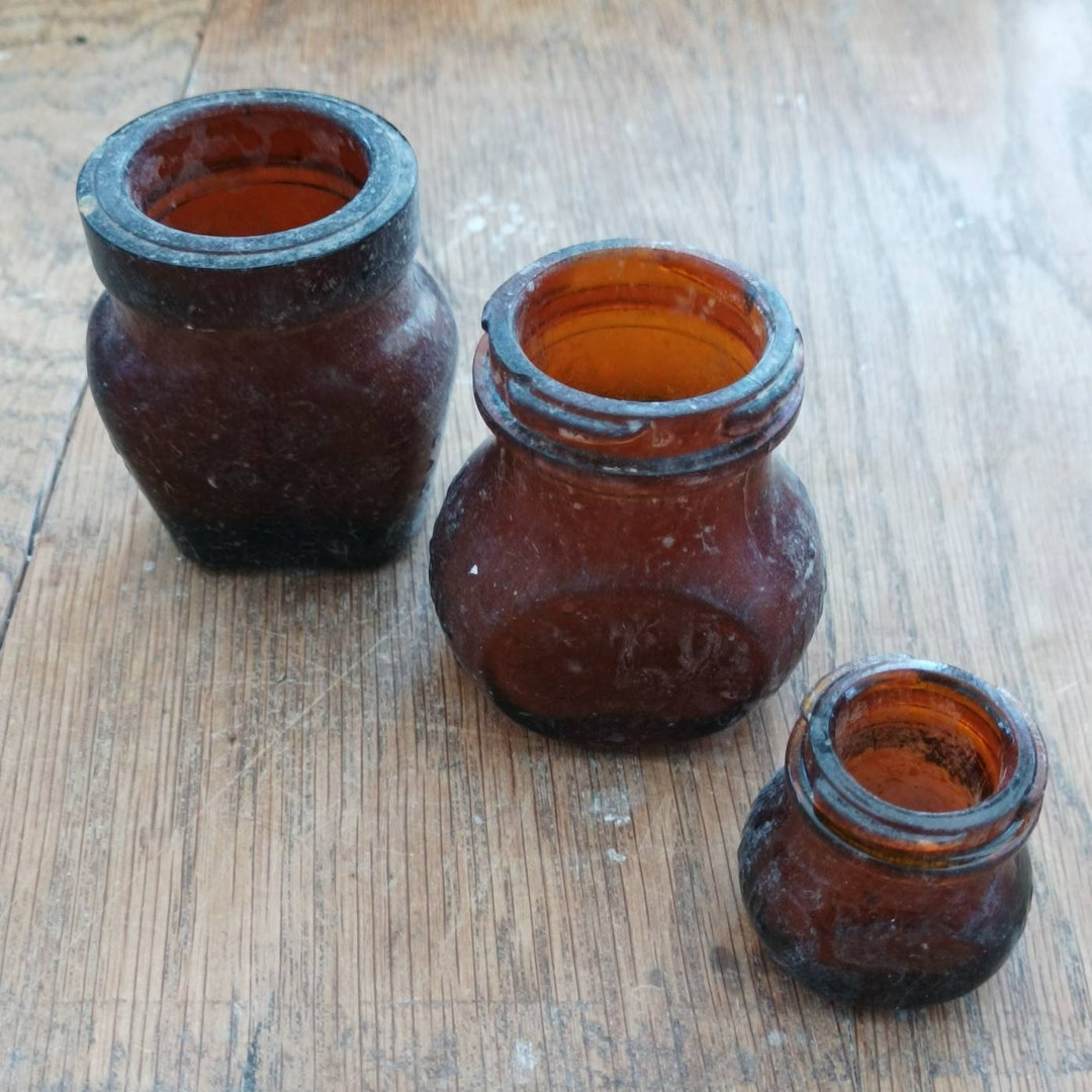Vintage Brown Glass Bovril and Meat Paste Jar X 3. - Etsy
