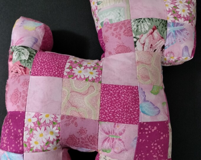 Patchwork Scottie Dog Pink Calico Throw Pillow - Etsy