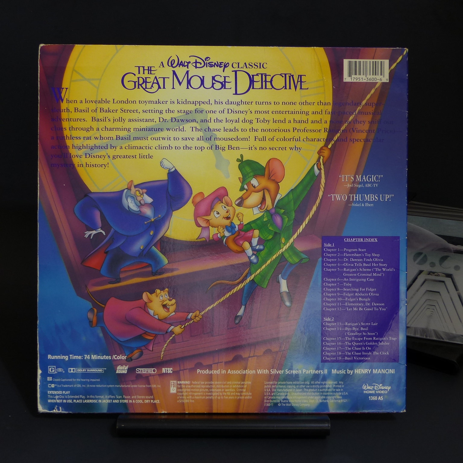 The Great Mouse Detective Walt Disney Classics Laserdisc - Etsy