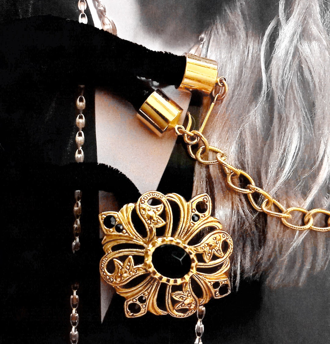 Vintage AVON 18 Gothic Victorian Velvet Choker With - Etsy