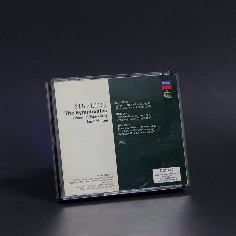 Sibelius the Symphonies 3CD Set Wiener Philharmoniker Lorin Maazel CD - Etsy