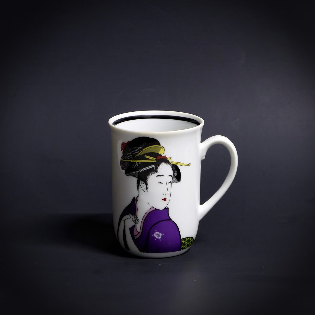 Vintage Japan Geisha Girl Bone China Coffee Mug - Etsy