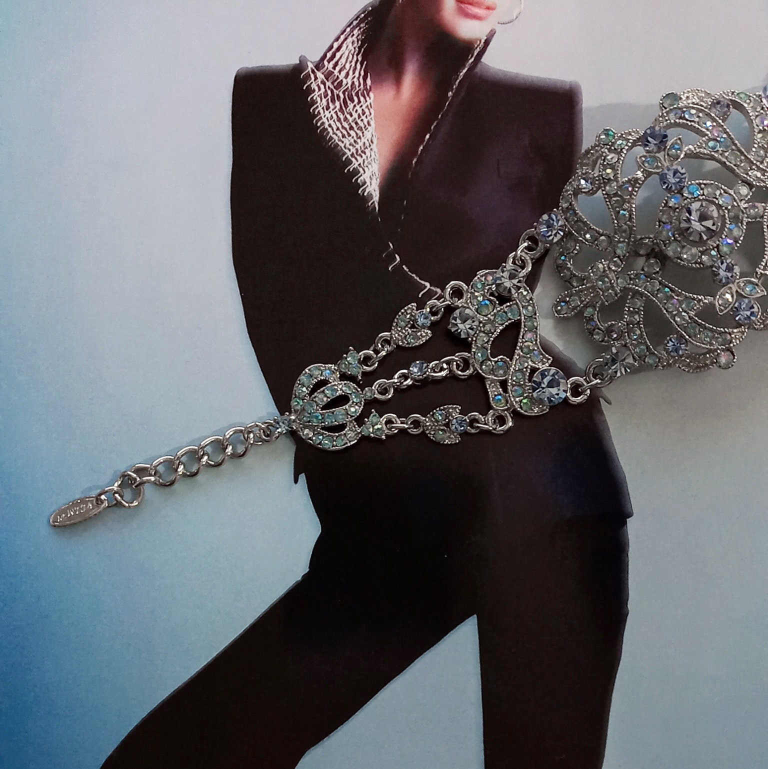 Vintage VCLM Victorian Art Deco Style 8" Fancy Bracelet - Etsy