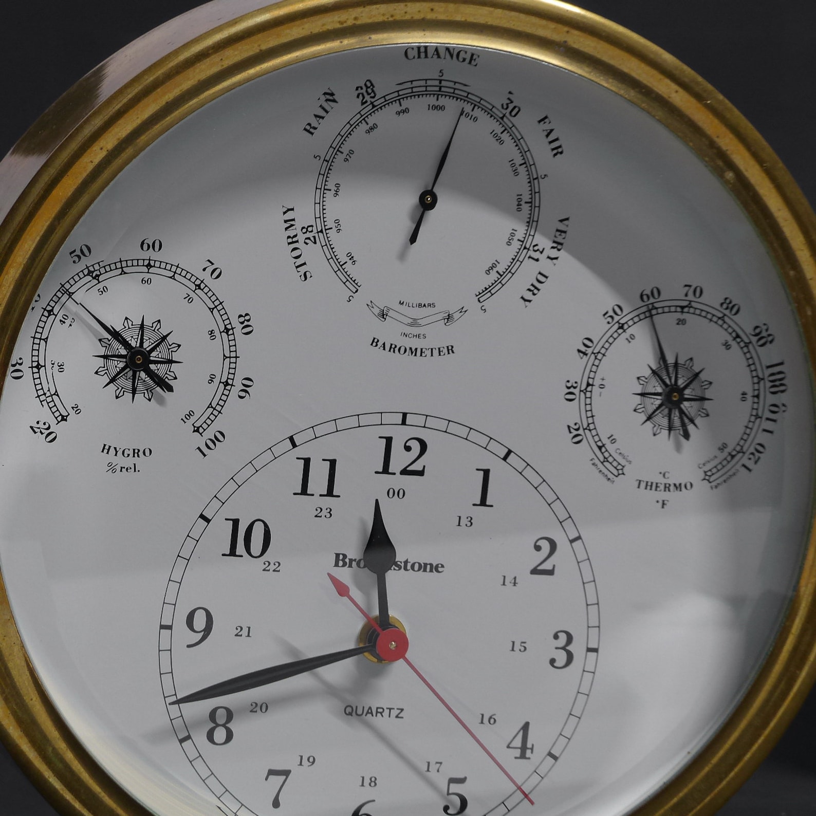 Rare Brookstone Traditional Brass Weather Station Wall Mount - Etsy