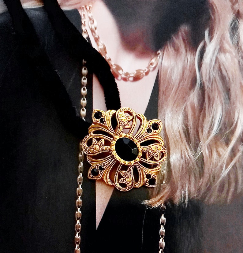 Vintage AVON 18 Gothic Victorian Velvet Choker With - Etsy