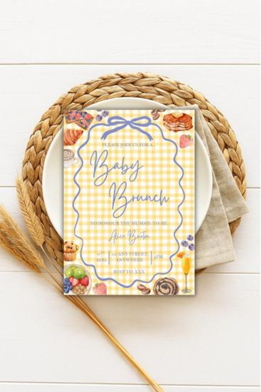 Baby Brunch Baby Shower Invitation Template | Editable Design | Boy or ...