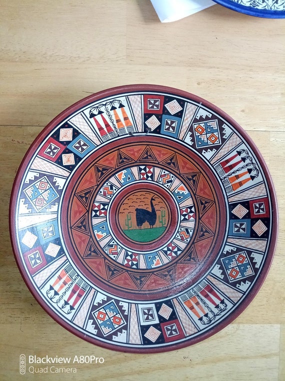 PERU PLATE Hand-painted | Etsy