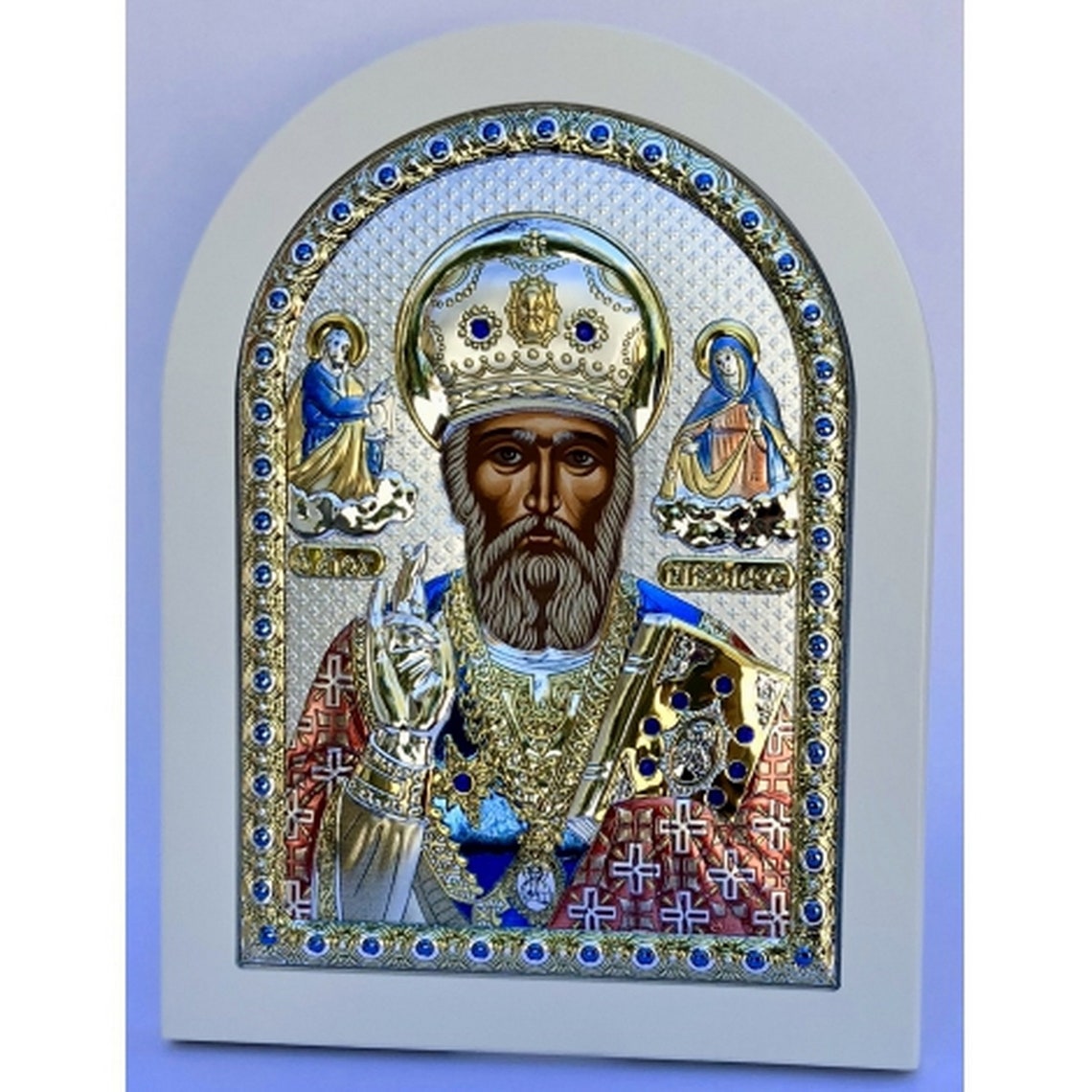 Greek Icon Gilded Orthodox Icon Orthodox Icon With Enamel Icon in a ...