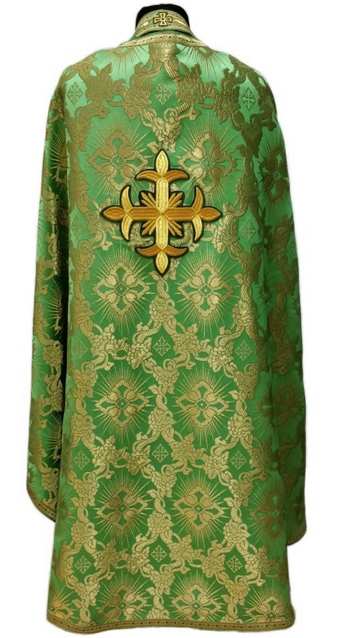 Priest Green Gold Vestment Greek Cut High-quality Brocade Fabric Double ...